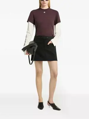 COURREGES Embroidered Logo T-shirt - Red