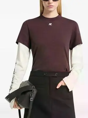 COURREGES Embroidered Logo T-shirt - Red