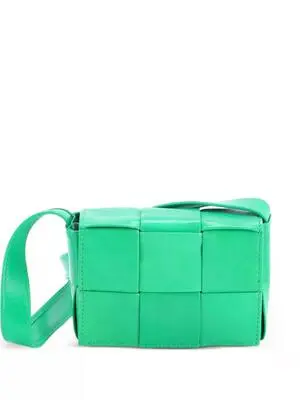 Bottega Veneta Cassette Maxi Intrecciato Leather Candy Crossbody Bag - Green