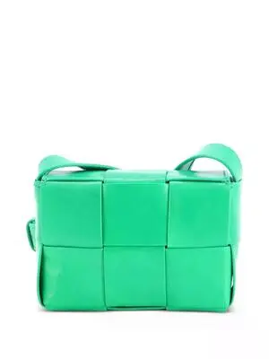Bottega Veneta Cassette Maxi Intrecciato Leather Candy Crossbody Bag - Green