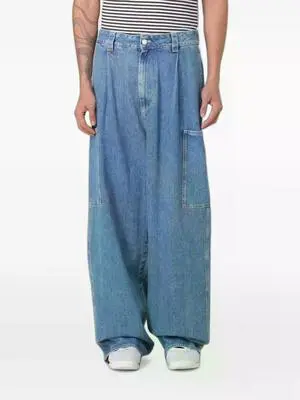 Sunnei Pleated Wide-leg Jeans