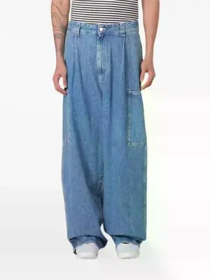 Sunnei Pleated Wide-leg Jeans - Blue