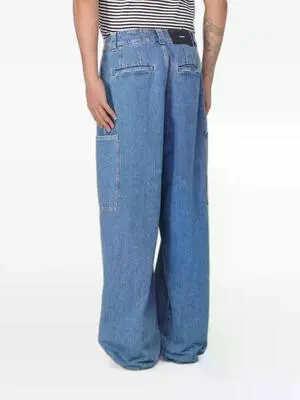 Sunnei Pleated Wide-leg Jeans - Blue
