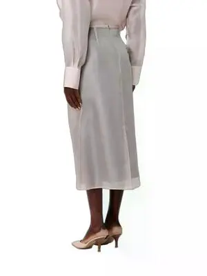 Agnona Sheer Silk Midi Skirt
