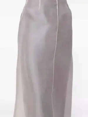 Agnona Sheer Silk Midi Skirt