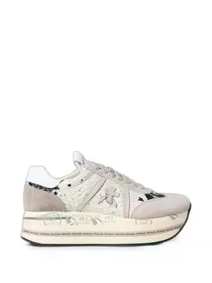 Premiata Beth Snake-effect Sneakers - Neutrals