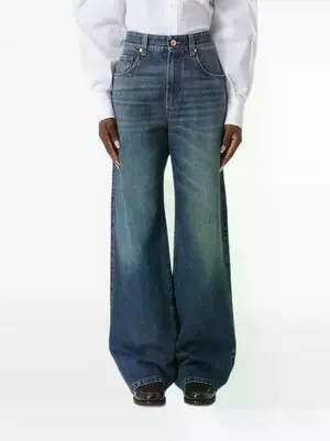 Brunello Cucinelli High-waisted Wide-leg Jeans - Blue