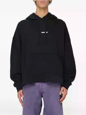 BONSAI Box Logo Cotton Hoodie - Black