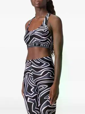 Emilio Pucci Printed Stretch-fabric Cropped Top