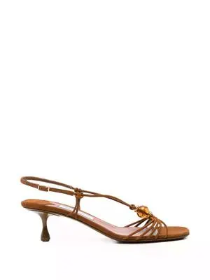 JIMMY CHOO Suede Bead-embellished Heeled Sandals