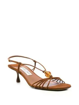 JIMMY CHOO Suede Bead-embellished Heeled Sandals
