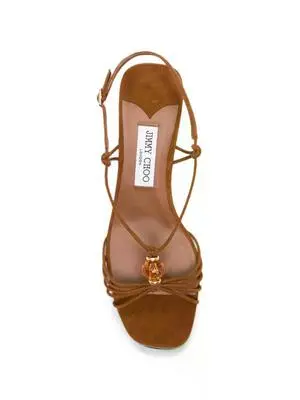 JIMMY CHOO Suede Bead-embellished Heeled Sandals