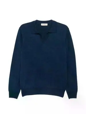 SERGIO MORETTI FIRENZE V-neck Long Sleeve Sweater - Blue