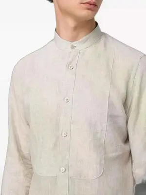 Eleventy Bib-detail Band-collar Shirt