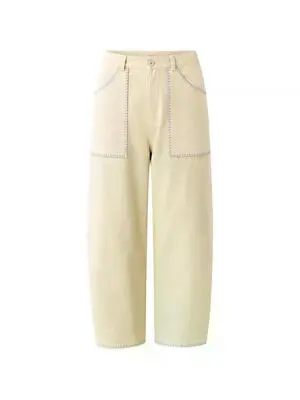 ESTUDIO NIKSEN Embroidered-trim Patch-pocket Trousers - Neutrals