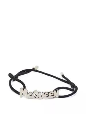Alexander McQueen Logo Plaque Cord Bracelet