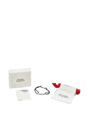 Alexander McQueen Logo Plaque Cord Bracelet