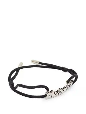 Alexander McQueen Logo Plaque Cord Bracelet