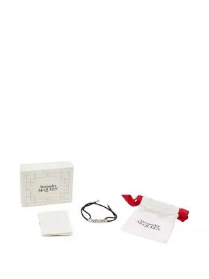 Alexander McQueen Logo Plaque Cord Bracelet