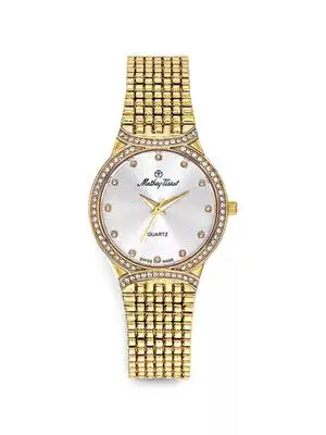 MATHEY TISSOT Classic 28mm Watch With Crystal-embellished Bezel - Silver