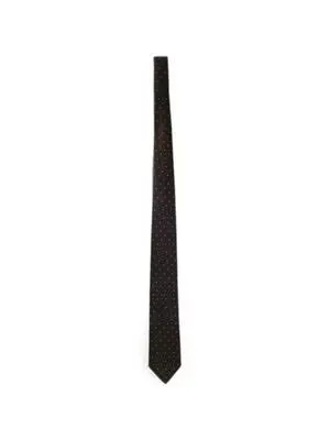 Emporio Armani Polka-dot Silk Tie - Brown