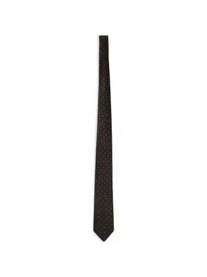 Emporio Armani Polka-dot Silk Tie - Brown