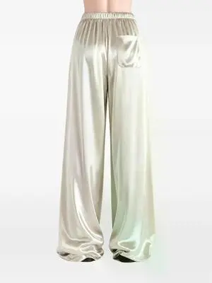 ANN DEMEULEMEESTER Oyster Beige Satin Drawstring Palazzo Pants