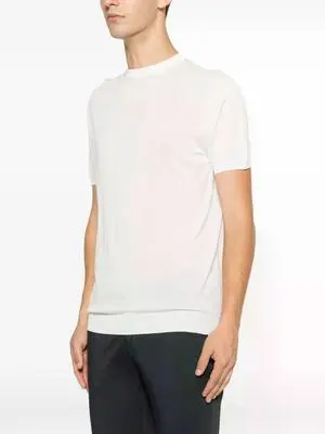 VELA SHOP Ribbed Crew Neck Short Sleeve Sweater