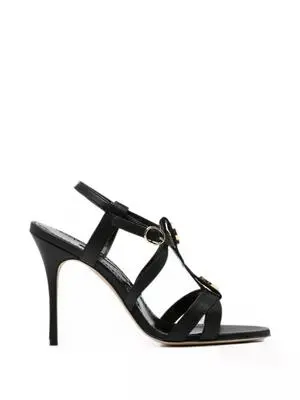 Manolo Blahnik Giza Disc-embellished Stiletto Sandals - Black