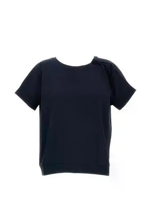 MSM STUDIO Pleated Neck T-shirt - Blue