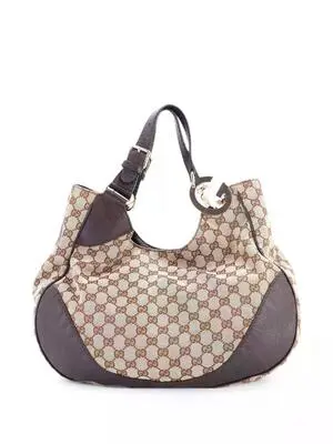 Gucci Charlotte Tote Gg Canvas Leather Shoulder Bag - Brown