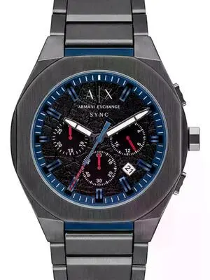 Armani Exchange Sync 44mm Chronograph Watch - Black