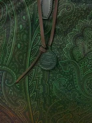 Etro Unfold Me Nylon Tote Bag With Degradé Arnica Motif - Green
