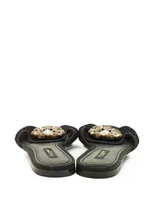 Dolce & Gabbana Sofia Crystal Embellished Lace Sandals