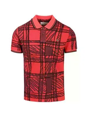 VIVIENNE WESTWOOD Orb-embroidered Scribble-check Polo Shirt - Red