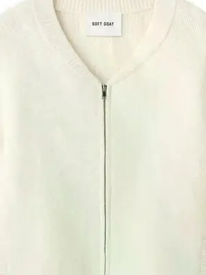 Soft Goat Zip-up Cardigan - Neutrals