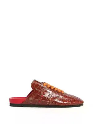Marni Croc-effect Leather Softy Soccer Slip-on Sneakers - Brown