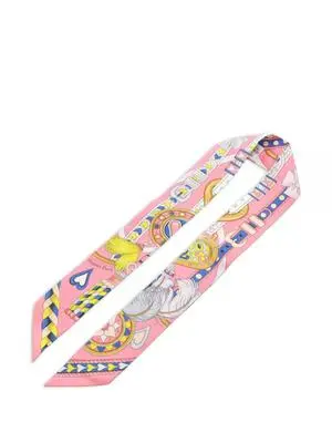 Hermès 2010s Harnais De Coeur Silk Scarf - Pink