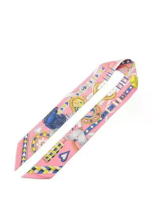 Hermès 2010s Harnais De Coeur Silk Scarf - Pink