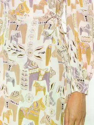 Momoni Printed Wrap Maxi Dress