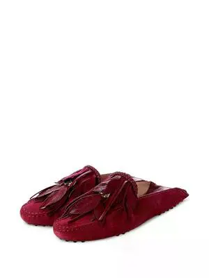 TOD'S Gommini Flat Mules With Fringe Detailing