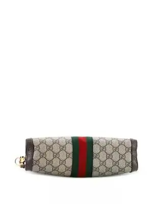 Gucci Ophidia Chain Shoulder Bag Gg Coated Canvas - Brown