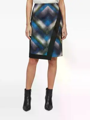 Karen Millen Graphic Dot Print Wrap Midi Skirt