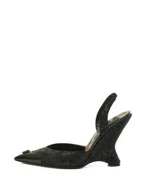 Philipp Plein Crystal-embellished Slingback Pumps - Black