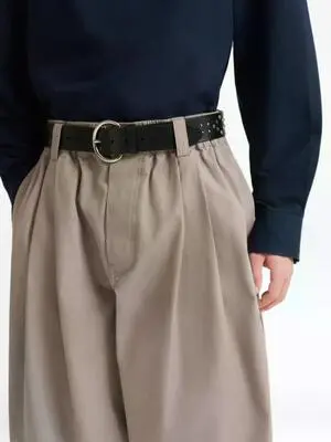 Marni Canvas Pleated Trousers With Elasticated Waistband