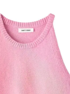 Soft Goat Ribbed Trim Knitted Halter Top
