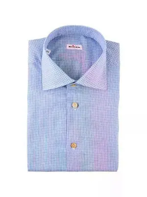 Kiton Micro-check Shirt - Blue