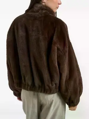 Max Mara Faux Fur High Neck Jacket