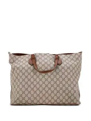 Gucci Soft Gg Coated Canvas Convertible Tote Bag - Brown