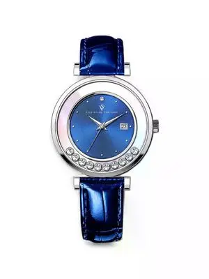 CHRISTIAN VAN SANT Bria 40mm Watch With Crystal Embellishments - Blue